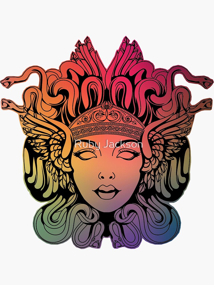 "Rainbow Medusa, Colorful Medusa Gorgon" Sticker for Sale by Ruby1036 ...