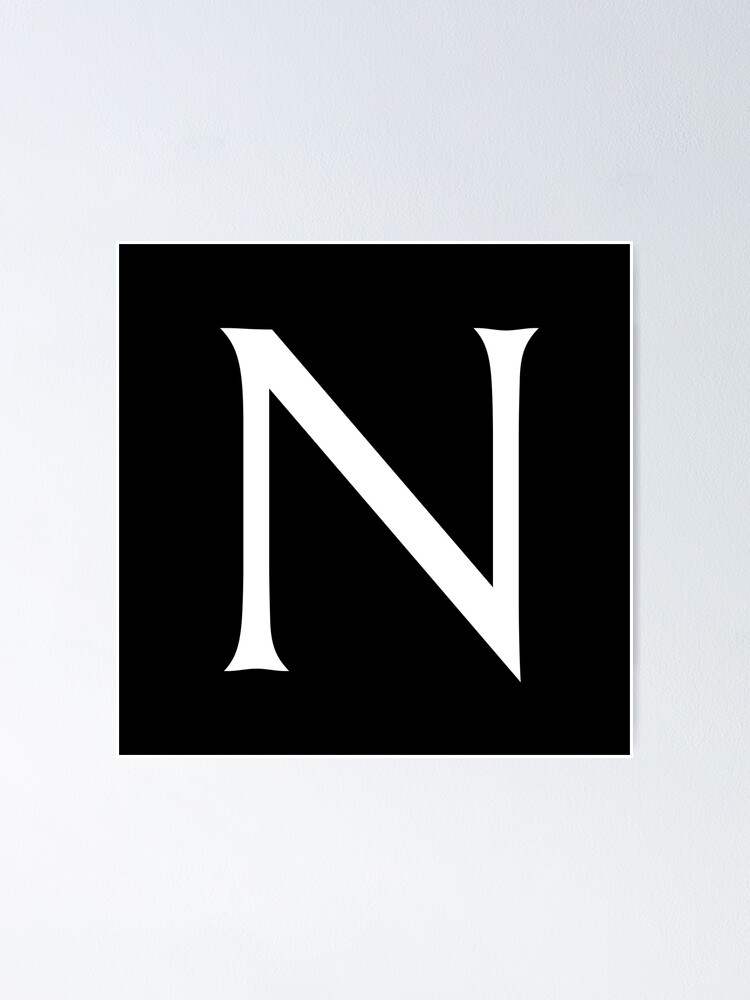 "White Letter N" Poster for Sale by divisiontech | Redbubble