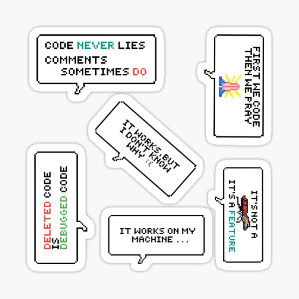 "QA and Software Development Funny Quotes 5 - Corporate Sticker Pack ...