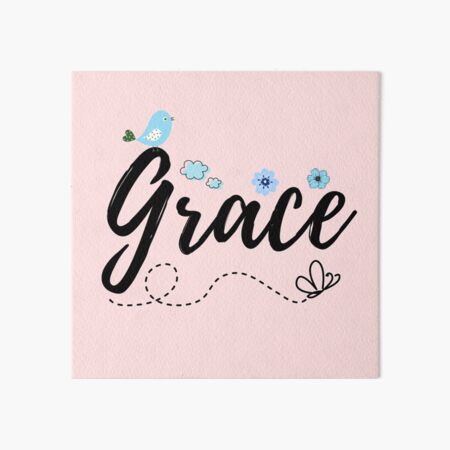 "Grace Name Baby Child Girl Pretty Flowers | Name Design Pink Blue ...
