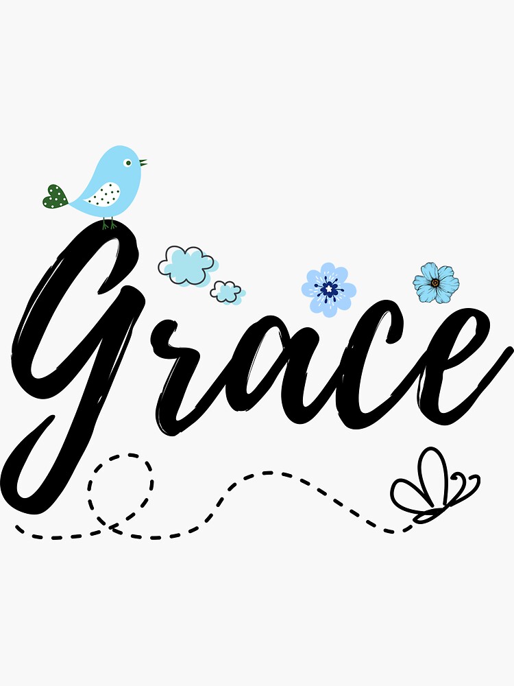 "Grace Name Baby Child Girl Pretty Flowers | Name Design Pink Blue ...