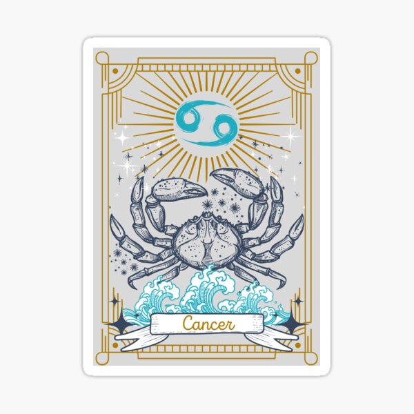 "CANCER ZODIAC SIGN" Sticker by MiloyaMoon | Redbubble