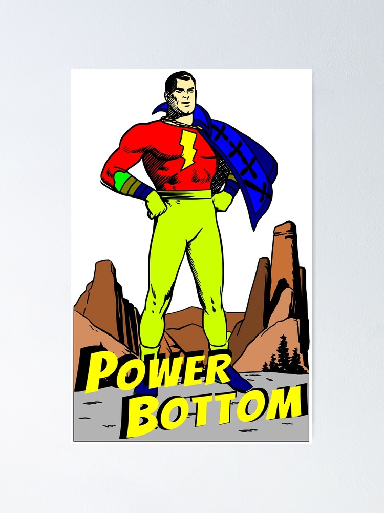 "Power Bottom, Vintage & Retro Gay Men Comics Superhero" Poster for ...