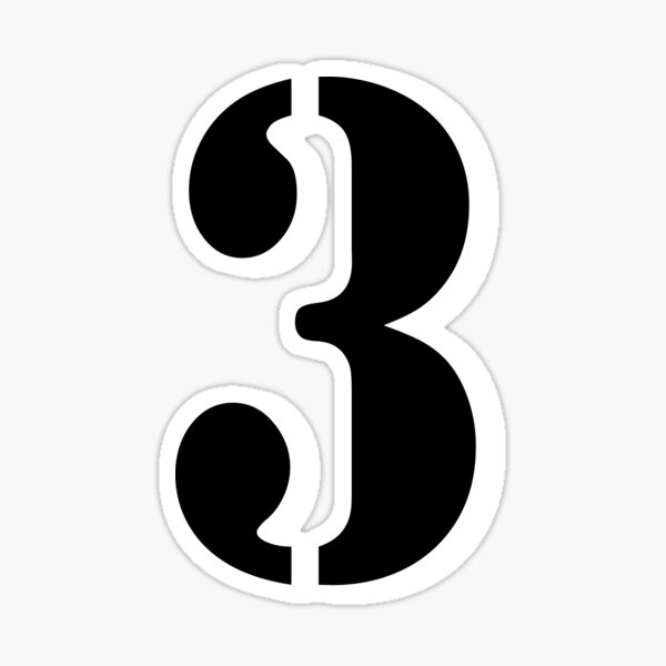 "Number Three" Sticker by Adidit | Redbubble