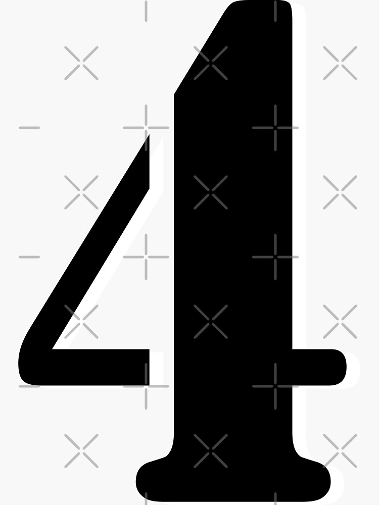 "Number Four" Sticker for Sale by Adidit | Redbubble
