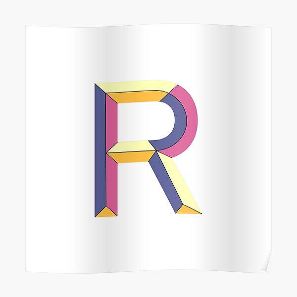 "Geometric Letter R (Purple)" Poster for Sale by art-fromscratch ...
