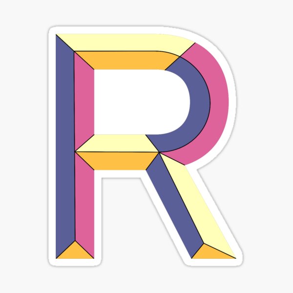 "Geometric Letter R (Purple)" Sticker by art-fromscratch | Redbubble
