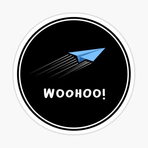 "Paper Plane with Woohoo! " Sticker for Sale by Abdullah789034 | Redbubble
