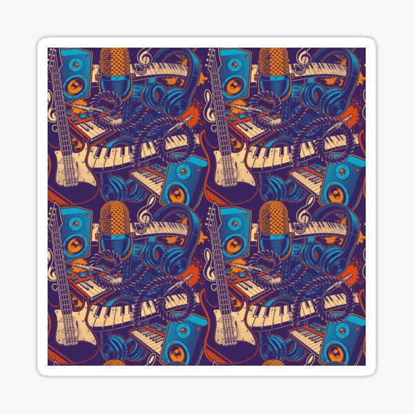 "Musical Instruments" Sticker for Sale by Jools-57 | Redbubble