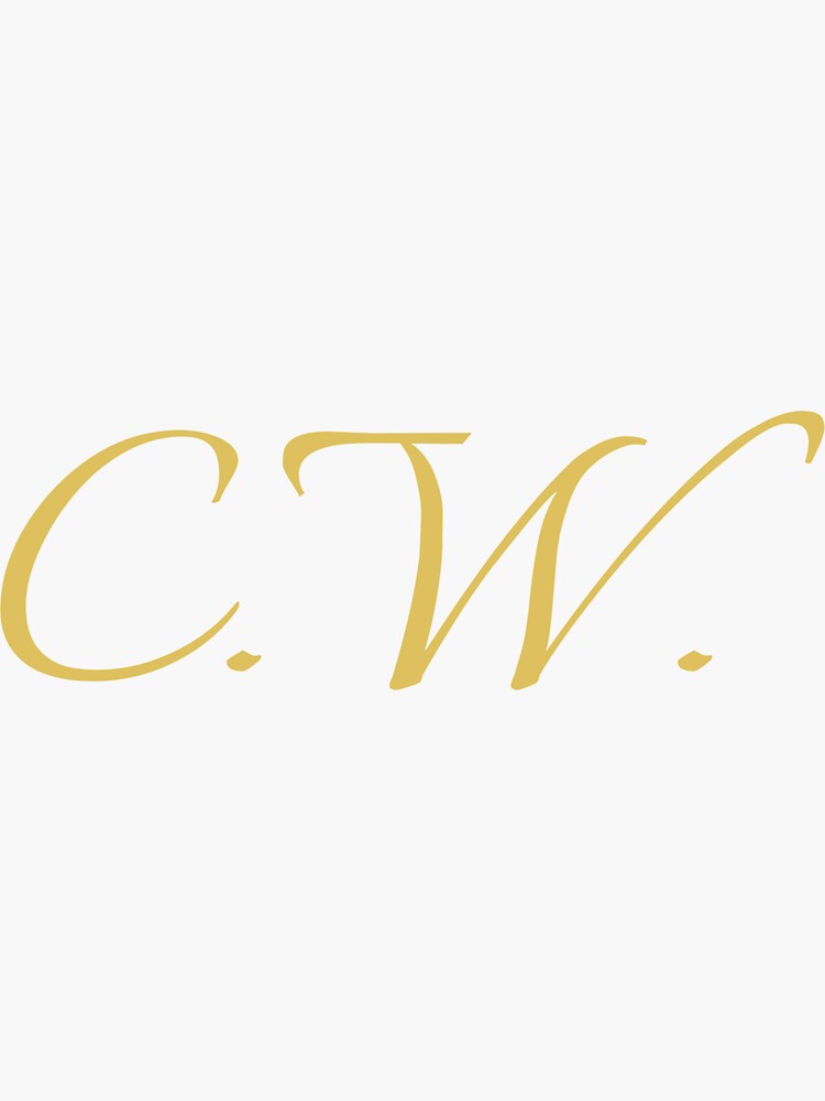 "CW Initials | Gold Lettering | Personalised Gifts" Sticker for Sale by ...