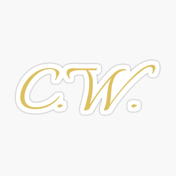 "CW Initials | Gold Lettering | Personalised Gifts" Sticker for Sale by ...