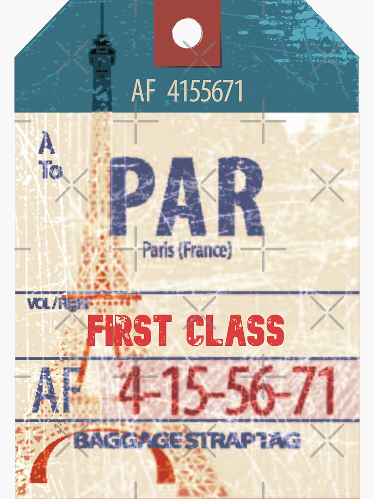 "Paris France luggage tag" Sticker by HAKVS | Redbubble