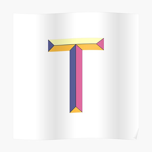 "Geometric Letter T (Purple)" Poster for Sale by art-fromscratch ...