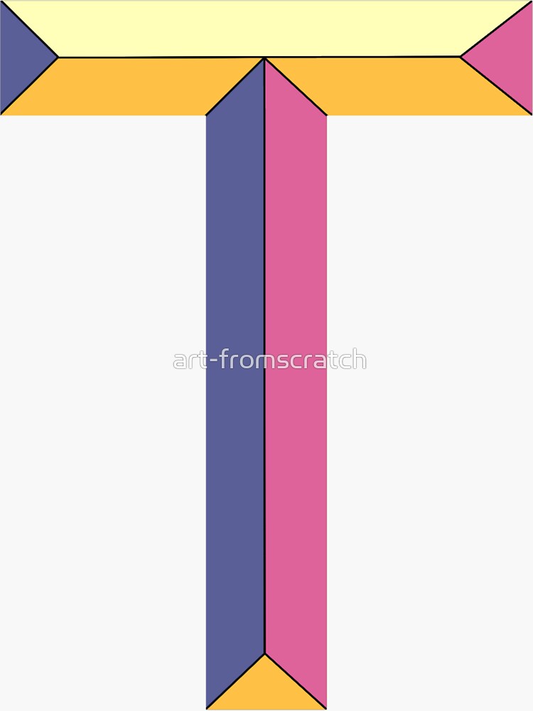 "Geometric Letter T (Purple)" Sticker by art-fromscratch | Redbubble