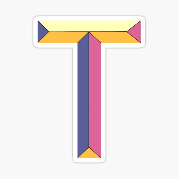 "Geometric Letter T (Purple)" Sticker by art-fromscratch | Redbubble