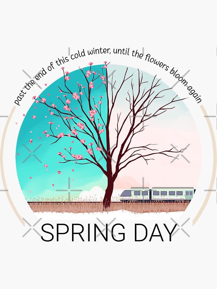 "Spring Day (Color Ver.) - BTS Song Illustration" Sticker for Sale by ...