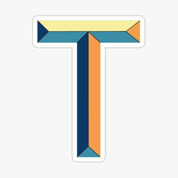 "Geometric Letter T (Orange)" Sticker by art-fromscratch | Redbubble