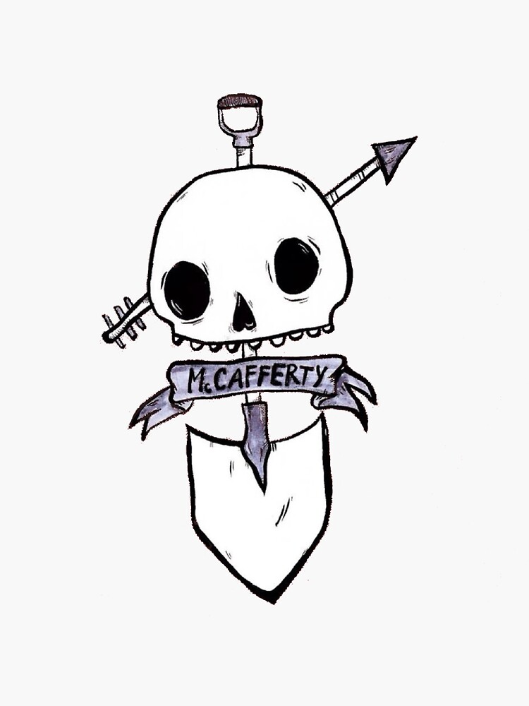 "R. I. P. Mccafferty" Sticker by RainbowAvenger | Redbubble