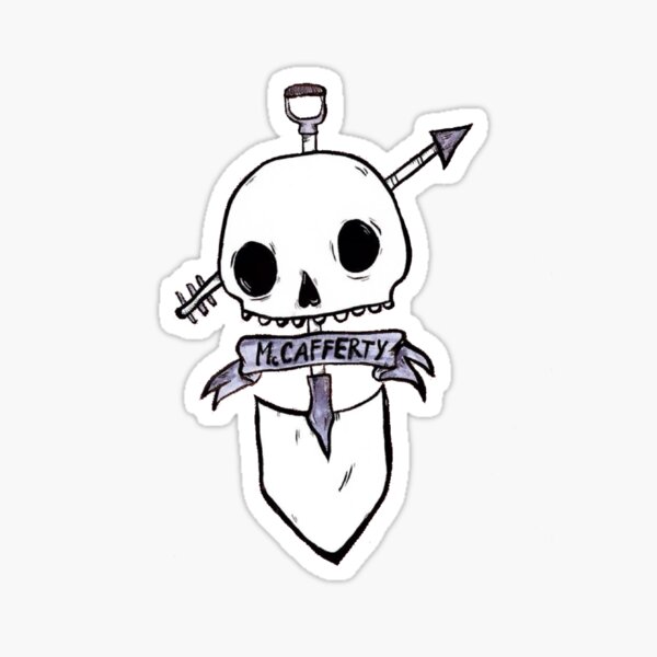 "R. I. P. Mccafferty" Sticker by RainbowAvenger | Redbubble