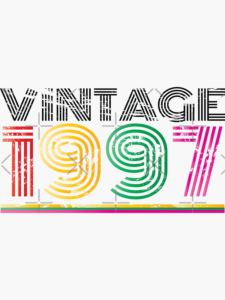 "Vintage 1997" Sticker by jain-ravi002 | Redbubble