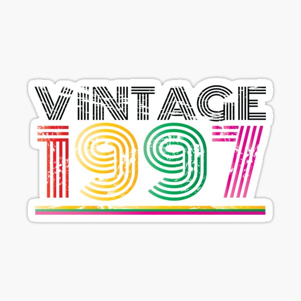 "Vintage 1997" Sticker by jain-ravi002 | Redbubble