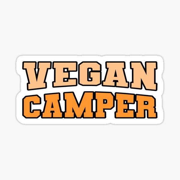 "Vegan Camper Preppy Camping Plant Based Orange" Sticker for Sale by ...