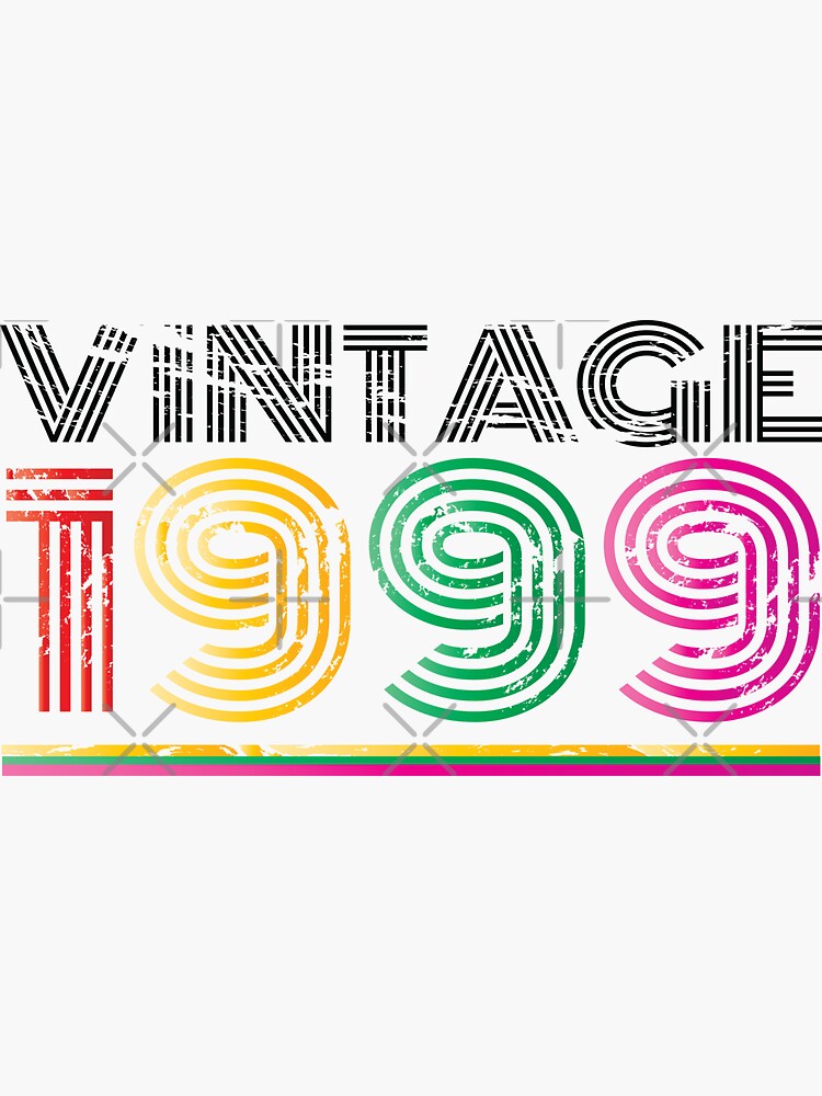 "Vintage 1999" Sticker for Sale by jain-ravi002 | Redbubble