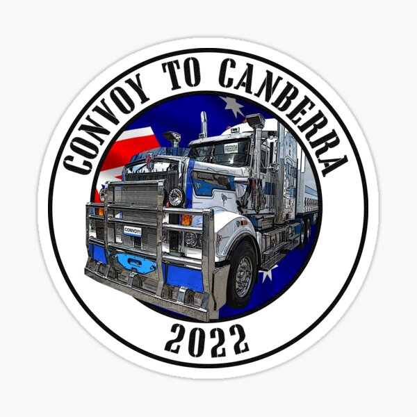 "Freedom Convoy - Convoy to Canberra 2022 Black Text" Sticker for Sale ...