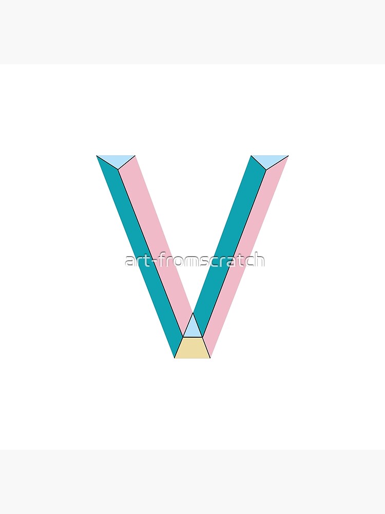 "Geometric Letter V (Pink)" Poster for Sale by art-fromscratch | Redbubble