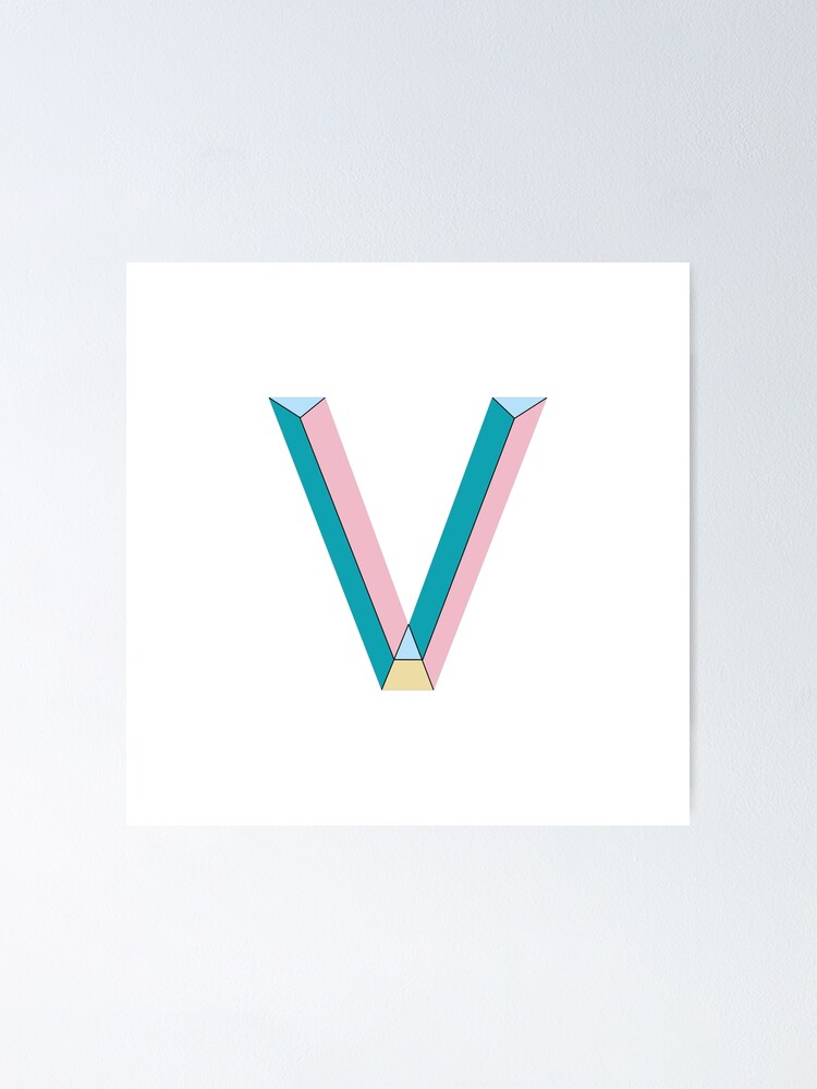 "Geometric Letter V (Pink)" Poster for Sale by art-fromscratch | Redbubble