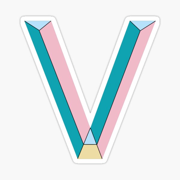"Geometric Letter V (Pink)" Sticker by art-fromscratch | Redbubble