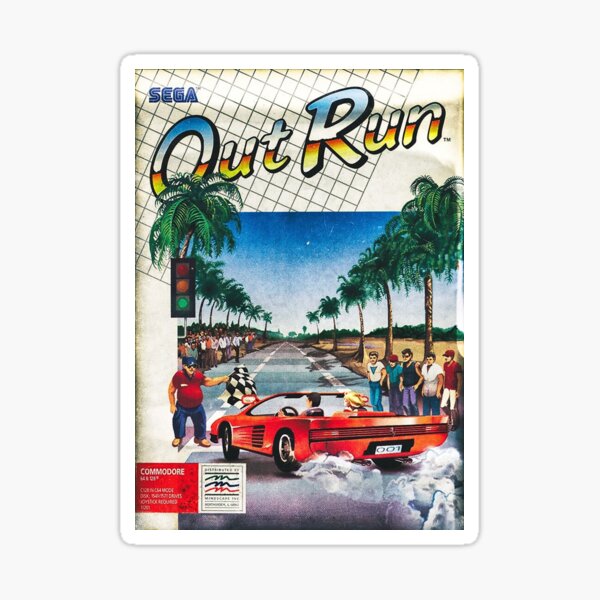 "Retro Gaming "OUTRUN"" Sticker by Charles-Robbins | Redbubble