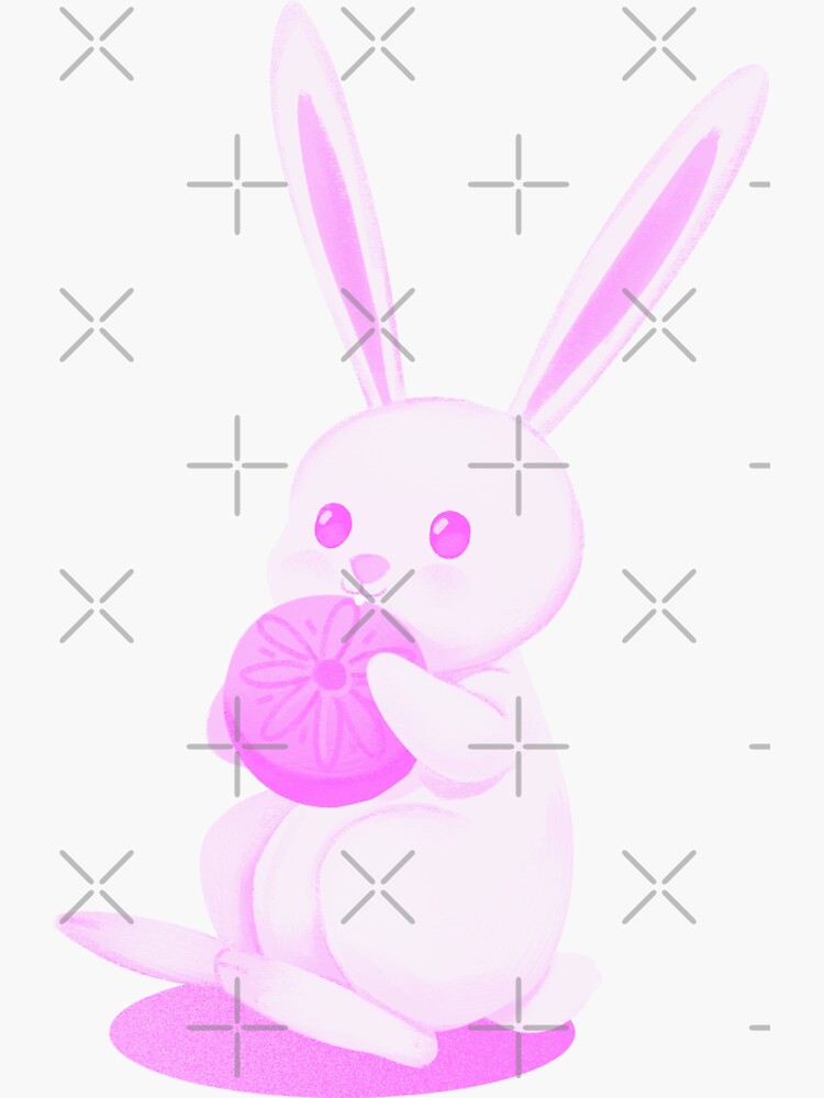 "Cute pink Bunny " Sticker by Omhoney5 | Redbubble