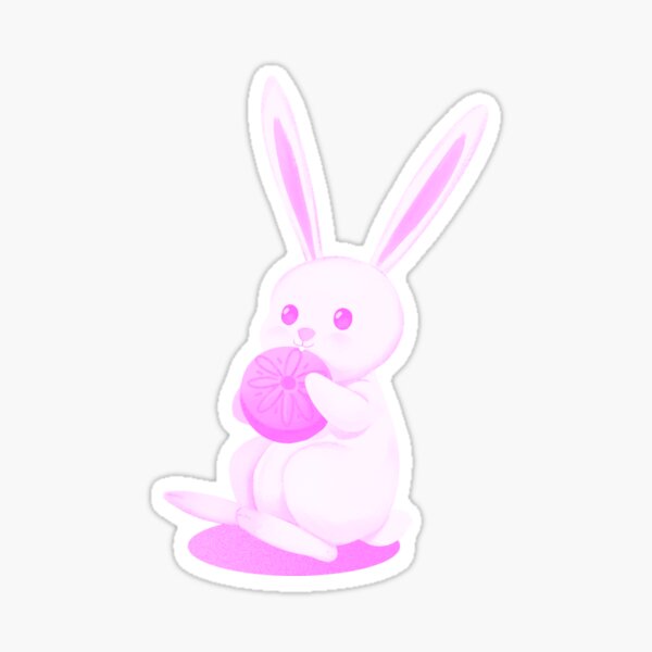 "Cute pink Bunny " Sticker by Omhoney5 | Redbubble