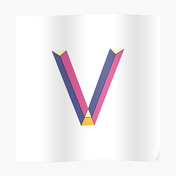 "Geometric Letter V (Purple)" Poster by art-fromscratch | Redbubble