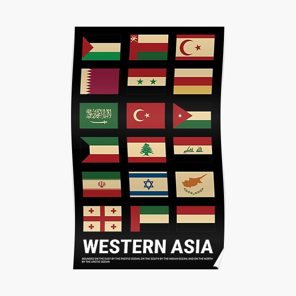 "Western Asia Country Flags Set" Poster for Sale by KewaleeTee | Redbubble