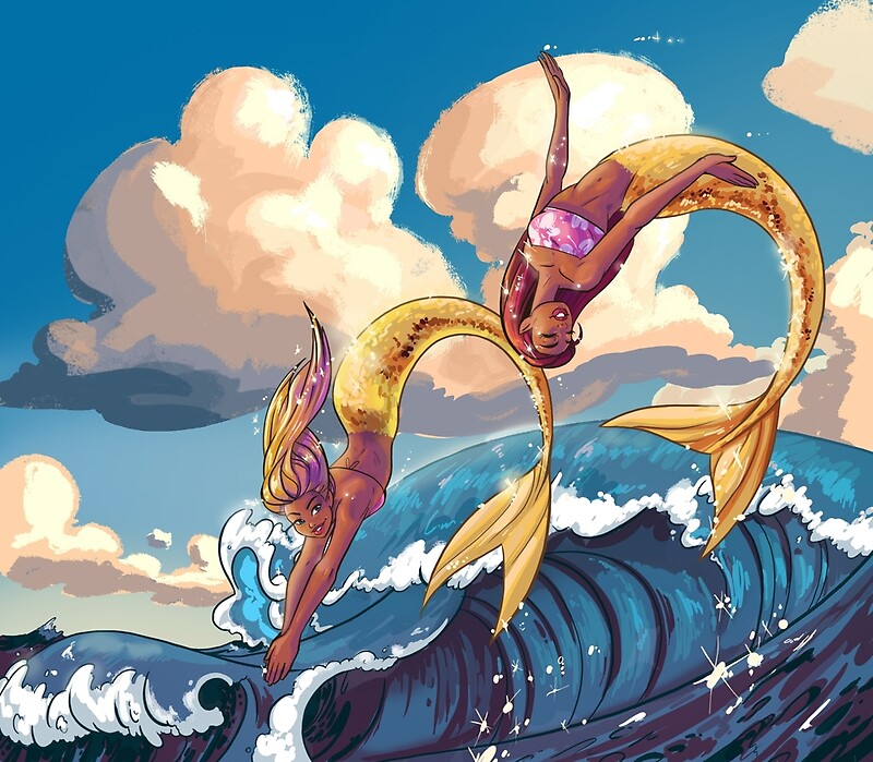 "Mermaid Jump" by jessisheron | Redbubble