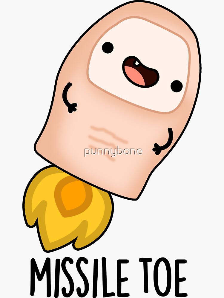 "Missile Toe Cute Mistletoe Pun" Sticker by punnybone | Redbubble