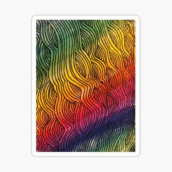 "rainbow waves" Sticker by jellyfishbrain | Redbubble