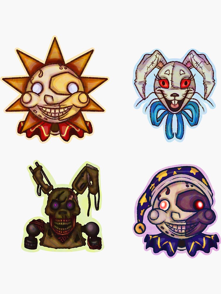 Sticker « Fnaf Security Breach Vanny Burntrap Et Les Préposés à La
