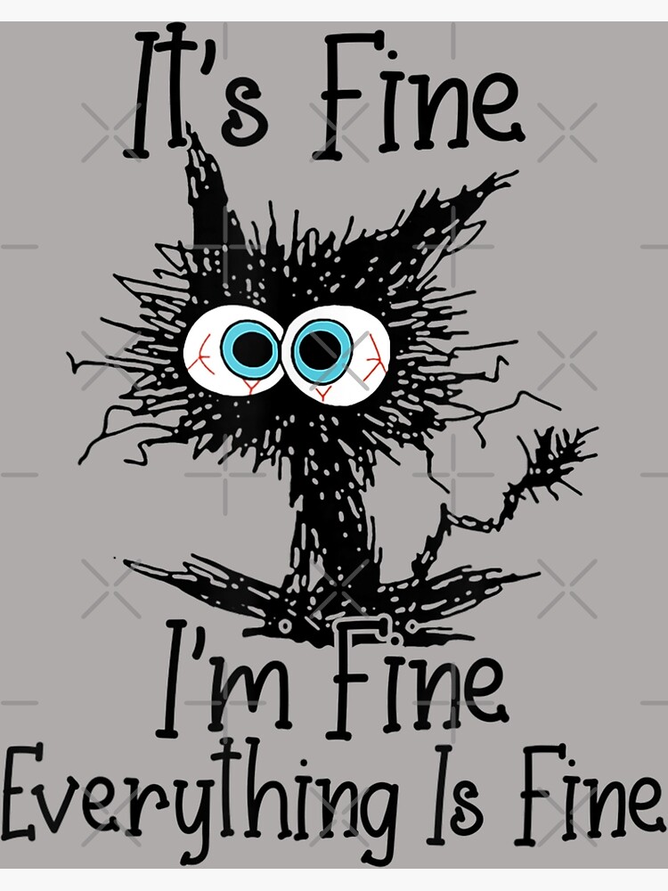 "It's Fine I'm Fine Everything Is Fine Funny cat " Photographic Print ...