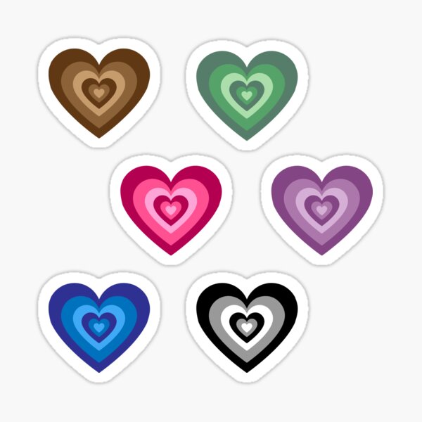 "Hearts aesthetic colorful sticker set" Sticker by Quotesforus | Redbubble