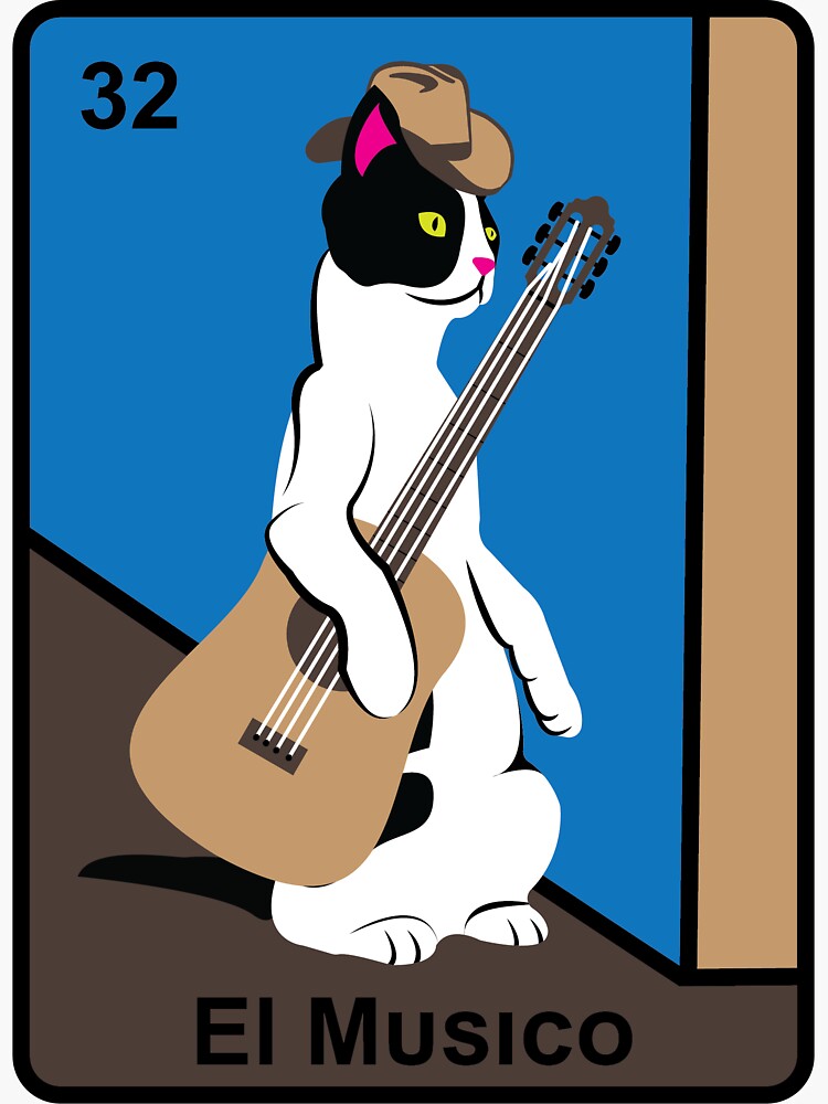 "El Musico Loteria" Sticker for Sale by cruzcreation | Redbubble