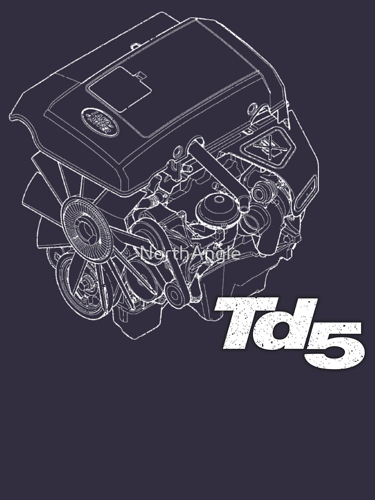Camiseta «Land Rover TD5 5 cilindros en línea» de NorthAngle | Redbubble