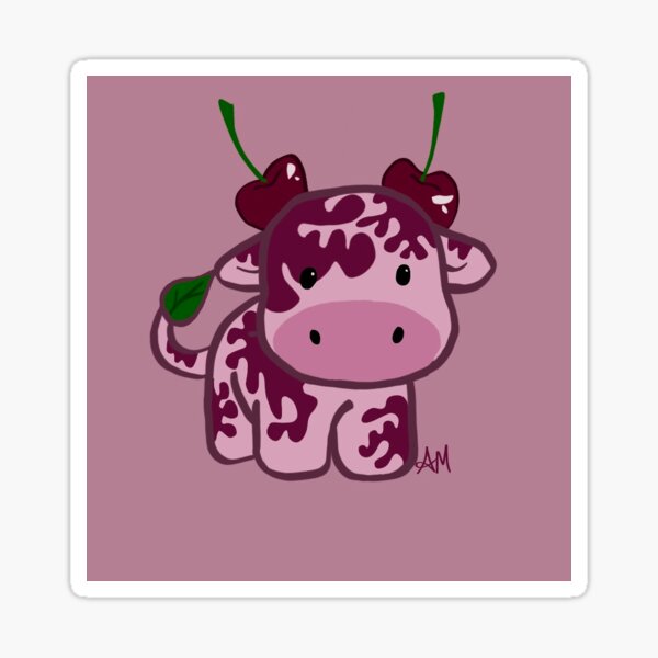 "Cherry Cow" Sticker by Ammoord | Redbubble