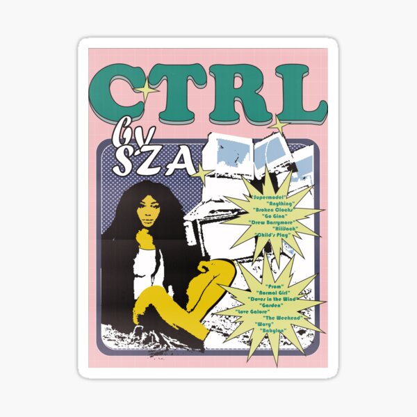 "Retro SZA Ctrl Poster" Sticker by Adriestevez | Redbubble