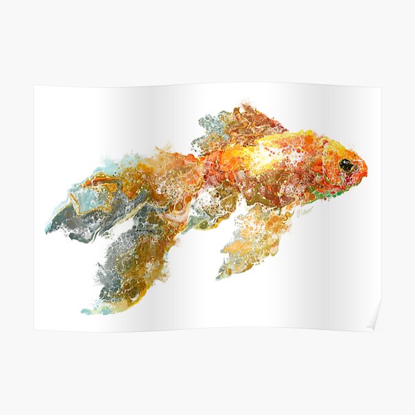 "Acrylic Pour Fish Abstract Art" Poster for Sale by AbiBurtDesigns ...