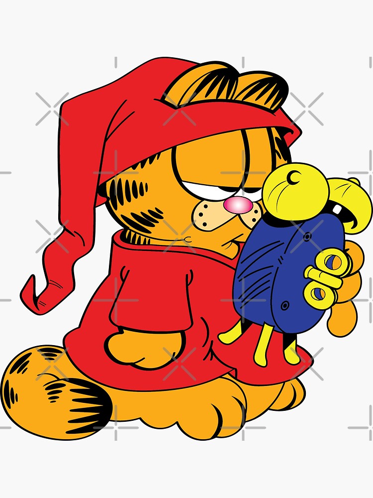 "Garfield waking up..." Sticker by mixtape80 | Redbubble