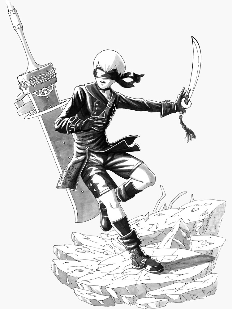 "NieR:Automata 9S" Sticker for Sale by FerMaiaru | Redbubble