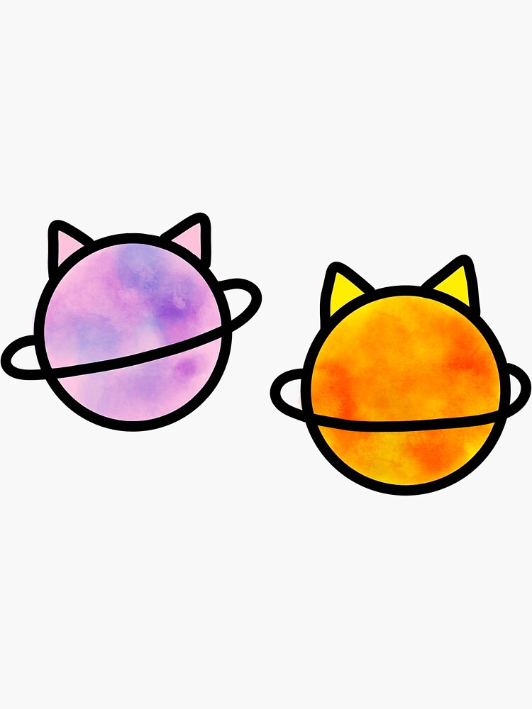 "cat planet 2 pack" Sticker for Sale by CQstudio | Redbubble